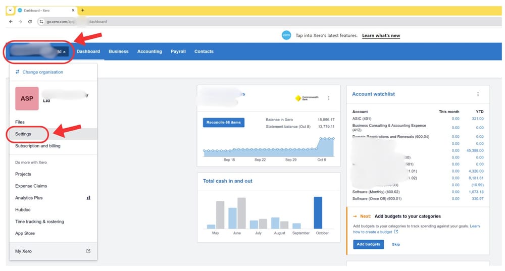 Invite a user to Xero for Bookkeeping