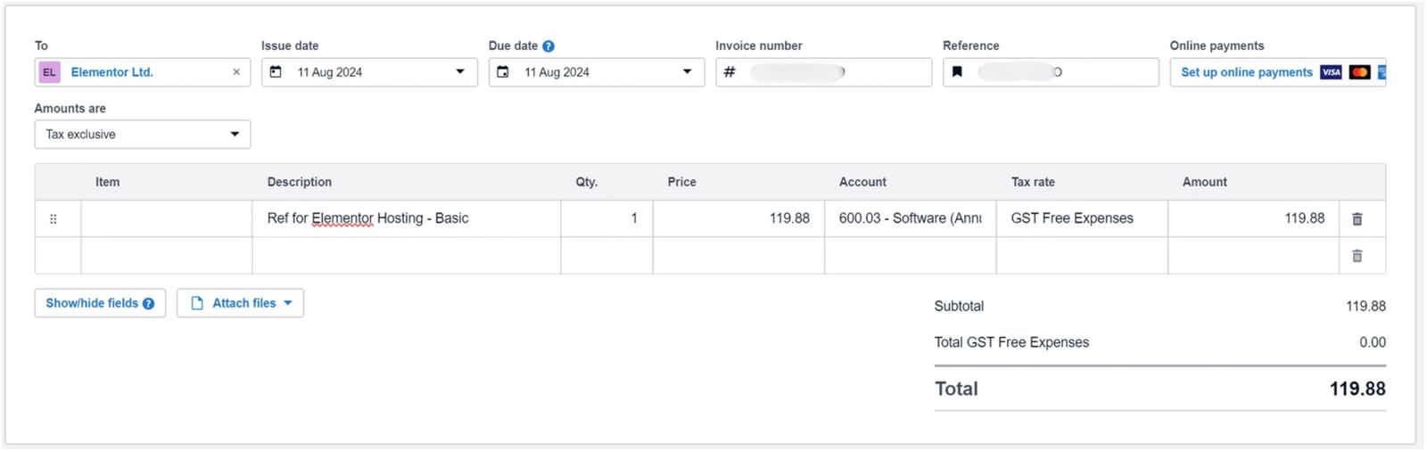Recording a refund in Xero